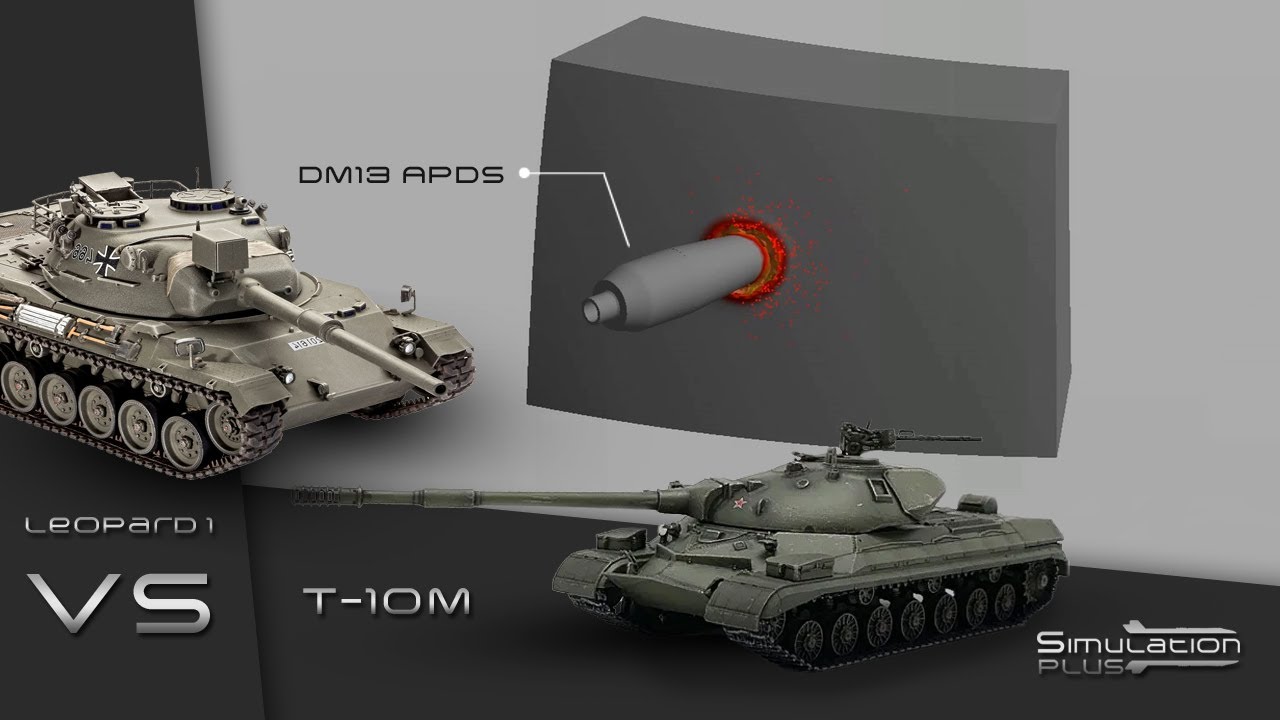Leopard 1 VS T-10M | 105mm DM13 APDS Armour Penetration Simulation ...