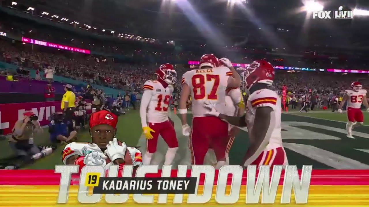 Touchdown Kadarius Toney | Chiefs 28-27 Eagles | Super Bowl | NFLenFOX ...