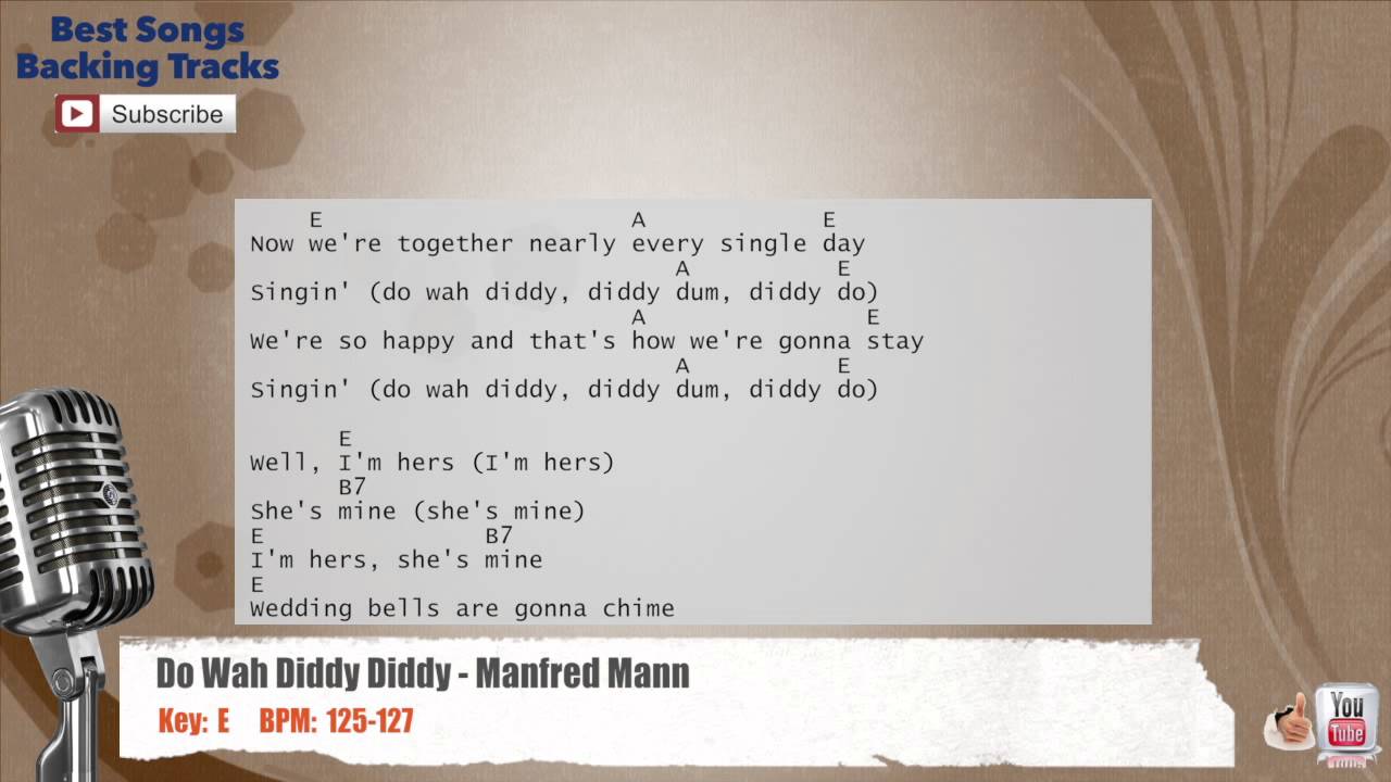 🎙 Do Wah Diddy Diddy - Manfred Mann Vocal Backing Track with chords and ...
