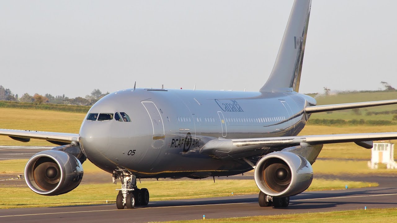 RCAF New Livery CC150 Polaris (A310) Evening Landing at Prestwick ...