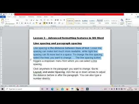 formatting features in ms word part 1 - YouTube