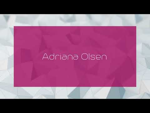 Adriana Olsen - appearance - YouTube