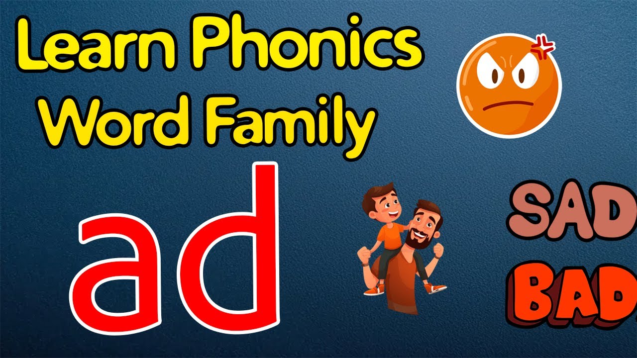 Word Family - ad / Phonics for Kids / Learn To Read / Kindergarten ...