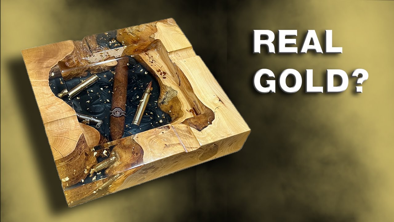 24k Gold in Epoxy ! Start to Finish Woodworking, Resin Art - YouTube