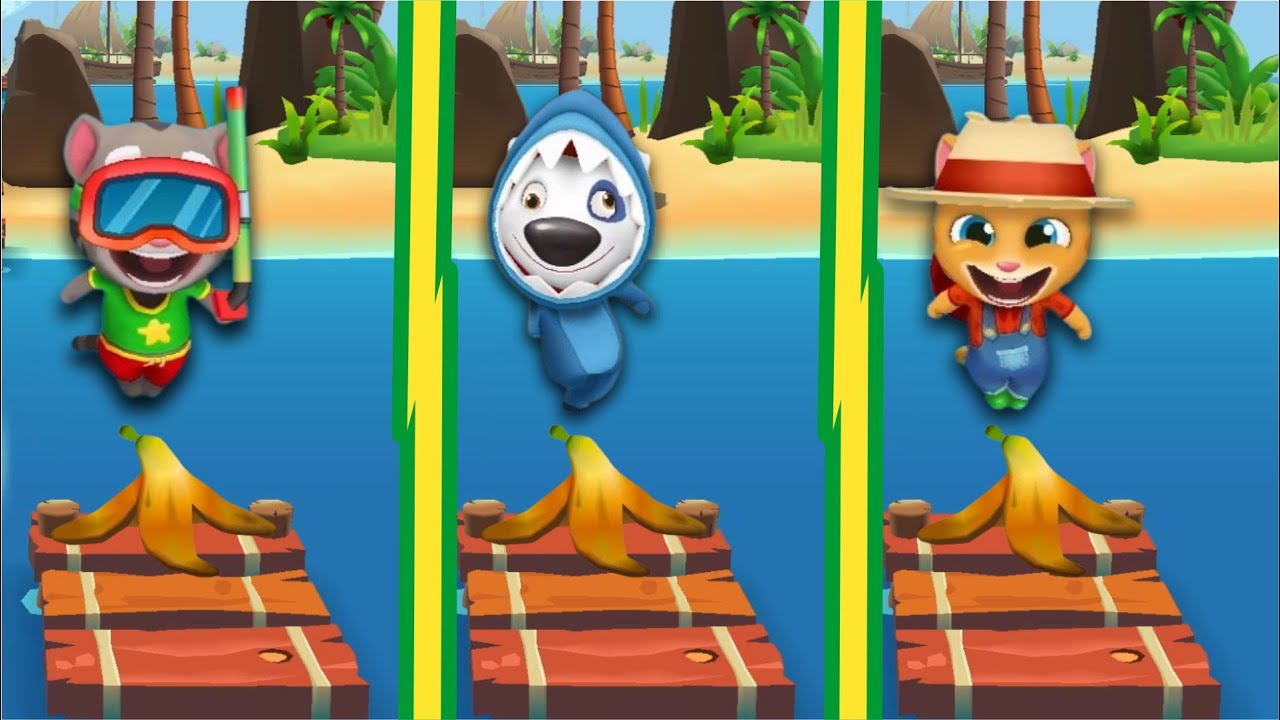 Talking Tom Gold Run - 🙀Funny🤣 Fail💥 Slipped on a Banana - Full Screen ...