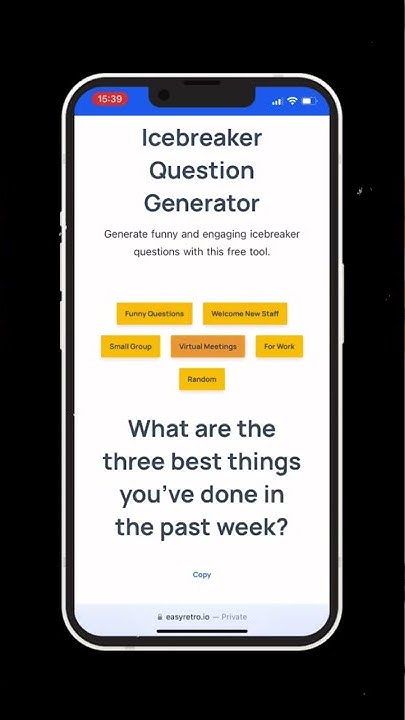 Free Tool Icebreaker Question Generator Shorts Youtube