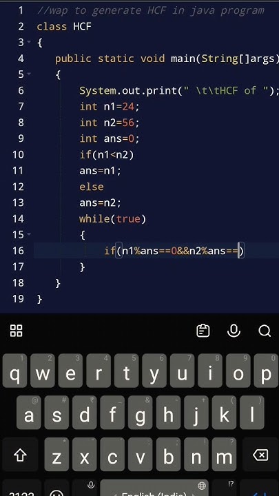HCF of 2 number in java programming#javashorts #shorts #viral #trending #coding - YouTube