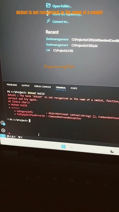 How to fix core dotnet command not working - dotnet is not recognized as the name of a cmdlet ...
