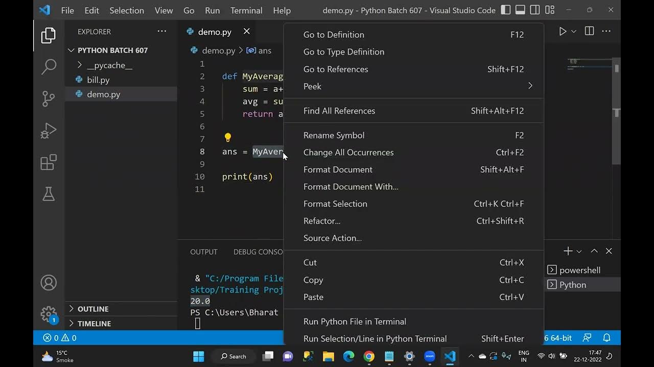 9) Function in python - YouTube