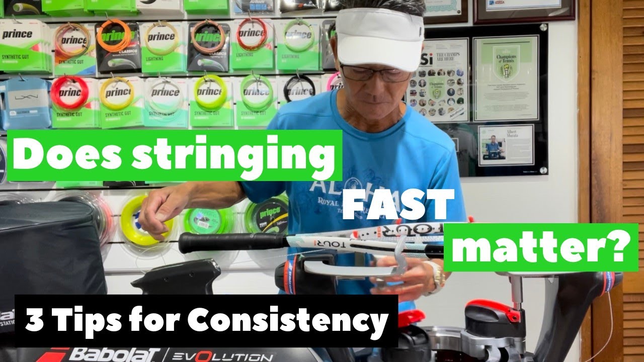 Racquet Stringing [Clamping Speed Technique | Stringing Fast vs Stringing Slow] - YouTube