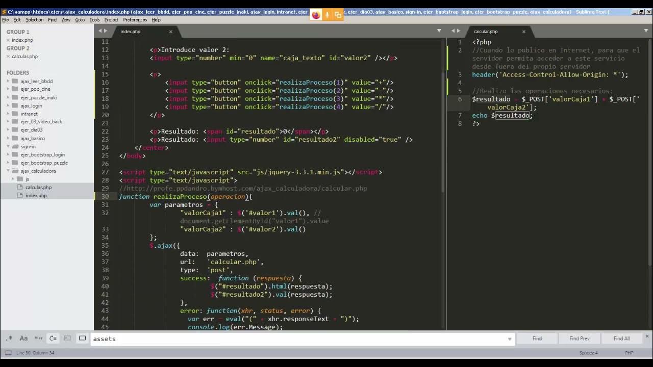 Ajax: Ejemplo calculadora básica mediante Ajax y la librería JQuery llamando a un servicio web ...