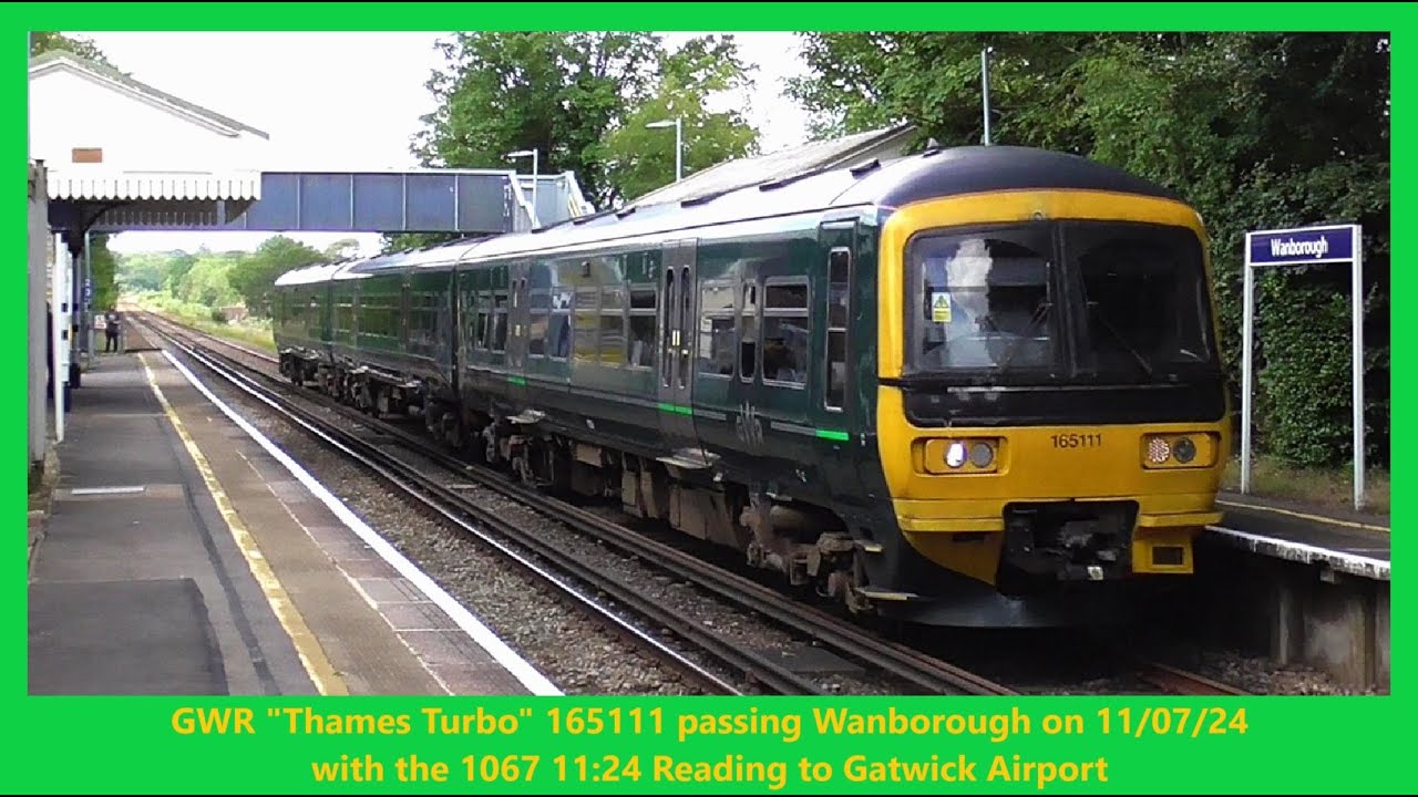 GWR "Thames Turbo" 165111 passing Wanborough on 11/07/24 with the 11:24 ...