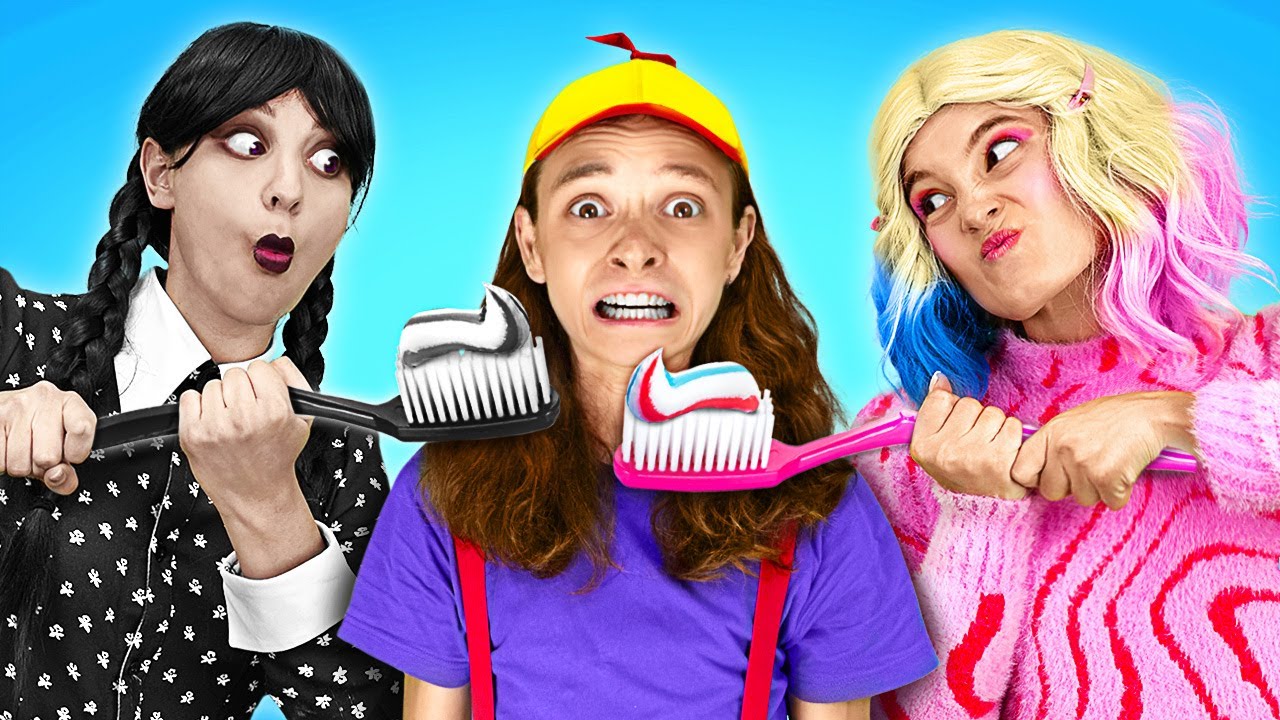 WEDNESDAY Nanny VS ENID Nanny ! BAD vs GOOD Parenting Hacks and Gadgets ...