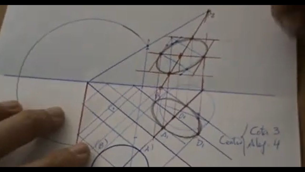 Colocar circunferencia sobre plano oblicuo en diédrico. - YouTube