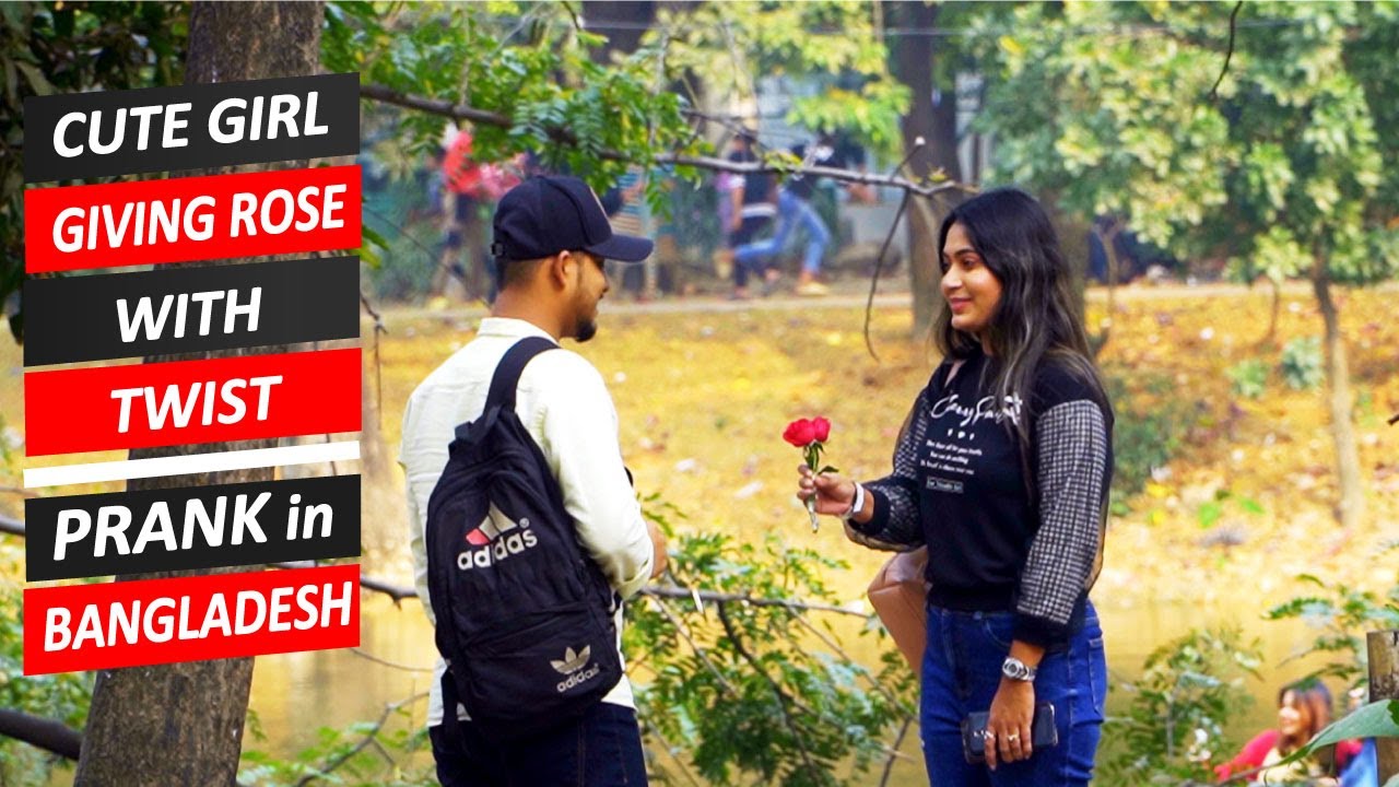 CUTE GIRL GIVING ROSE WITH TWIST || Prank In Bangladesh || Lollipop ...