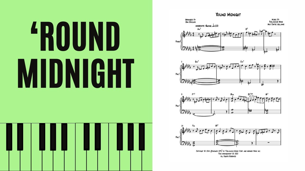 'Round Midnight, Piano [with score] - YouTube