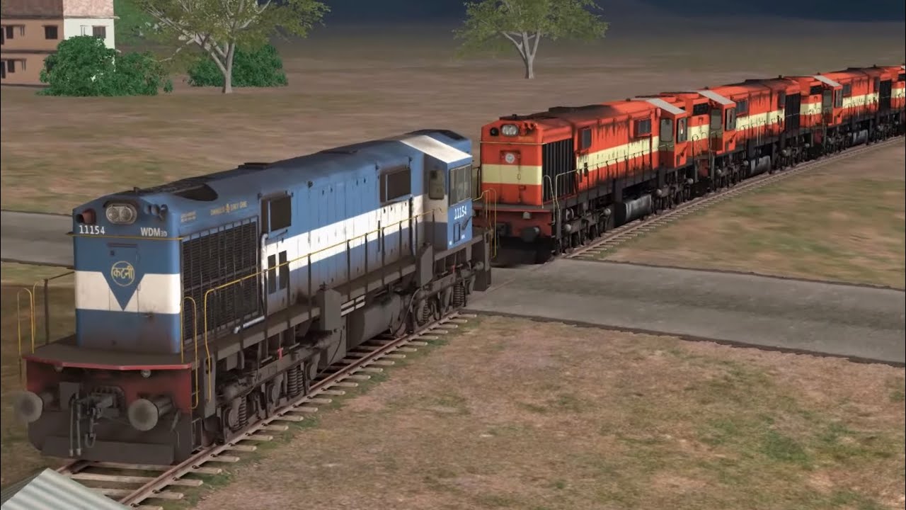 Wdm3a parted from coaches and derail | Train simulator~msts - YouTube