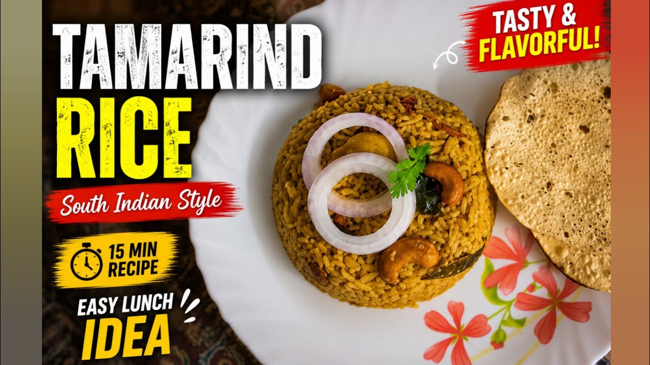 Tamarind Rice Recipe | South Indian Imli Rice | Easy Lunchbox Recipe ...