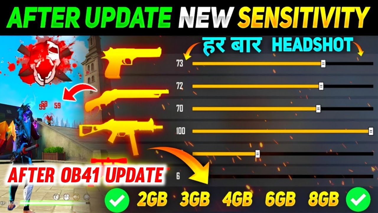 Free Fire Headshot Sensitivity Setting After Ob41 Update | Best ...