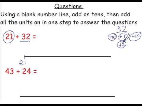 addition 3 Using a blank number line adding on tens then the units ...