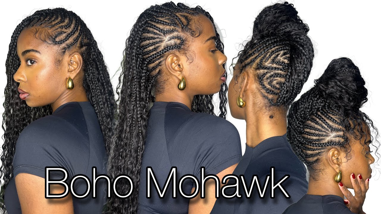 DIY Mohawk Boho Braids | Trending | ft Ywigs - YouTube