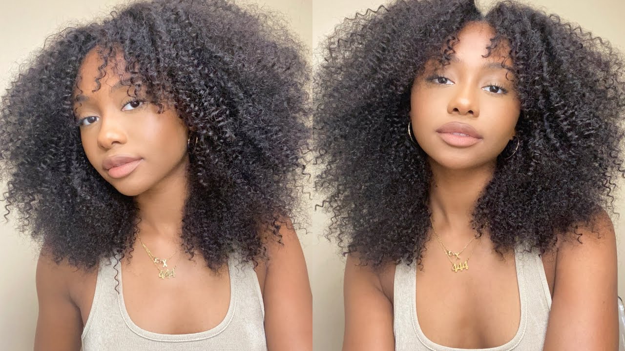 SUPER REALISTIC 4C V-Part Curly Wig | NO LEAVE OUT! | Ft. Unice Hair 🤍 ...