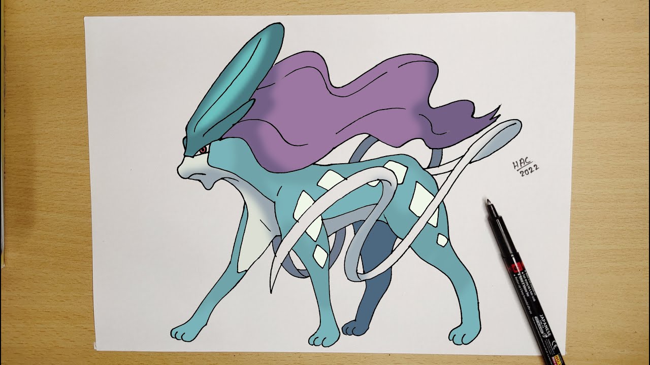 How to draw Suicune | Easy drawing | Pokémon #245 - YouTube