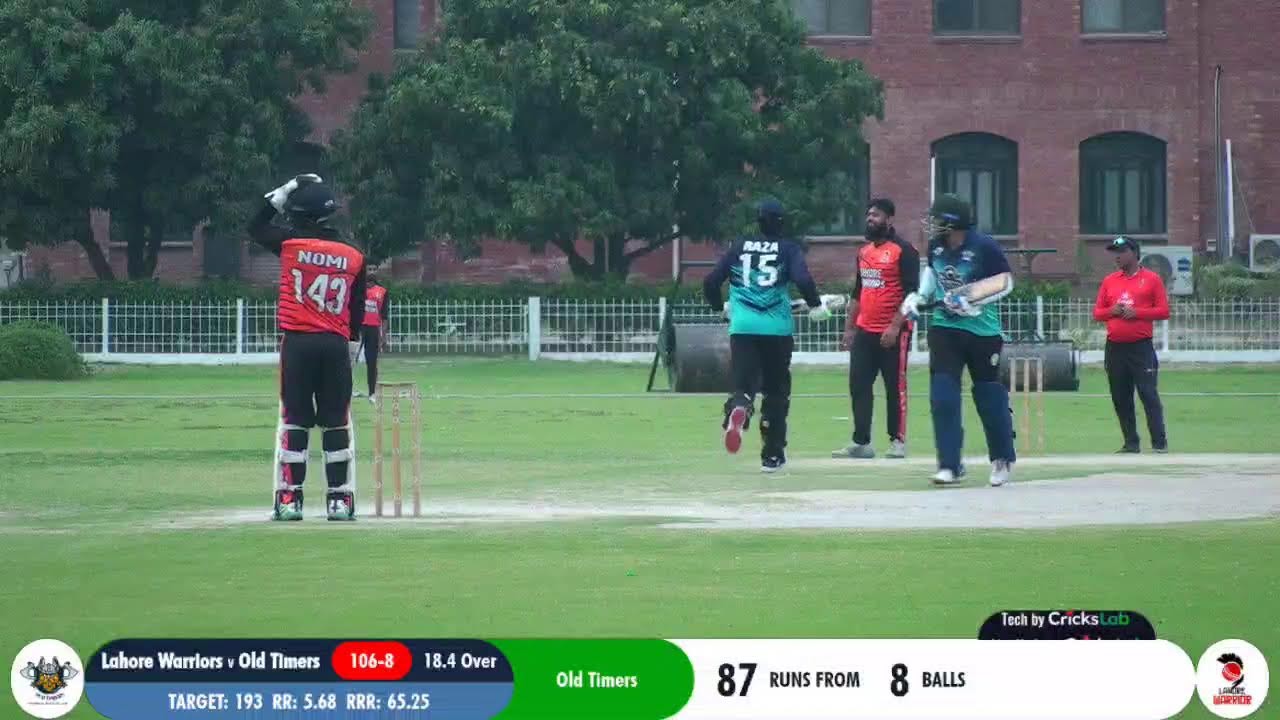 LAHORE WARRIORS VS OLD TIMERS SEMI FINAL CHAMPION CRICKET LEAGUE ...