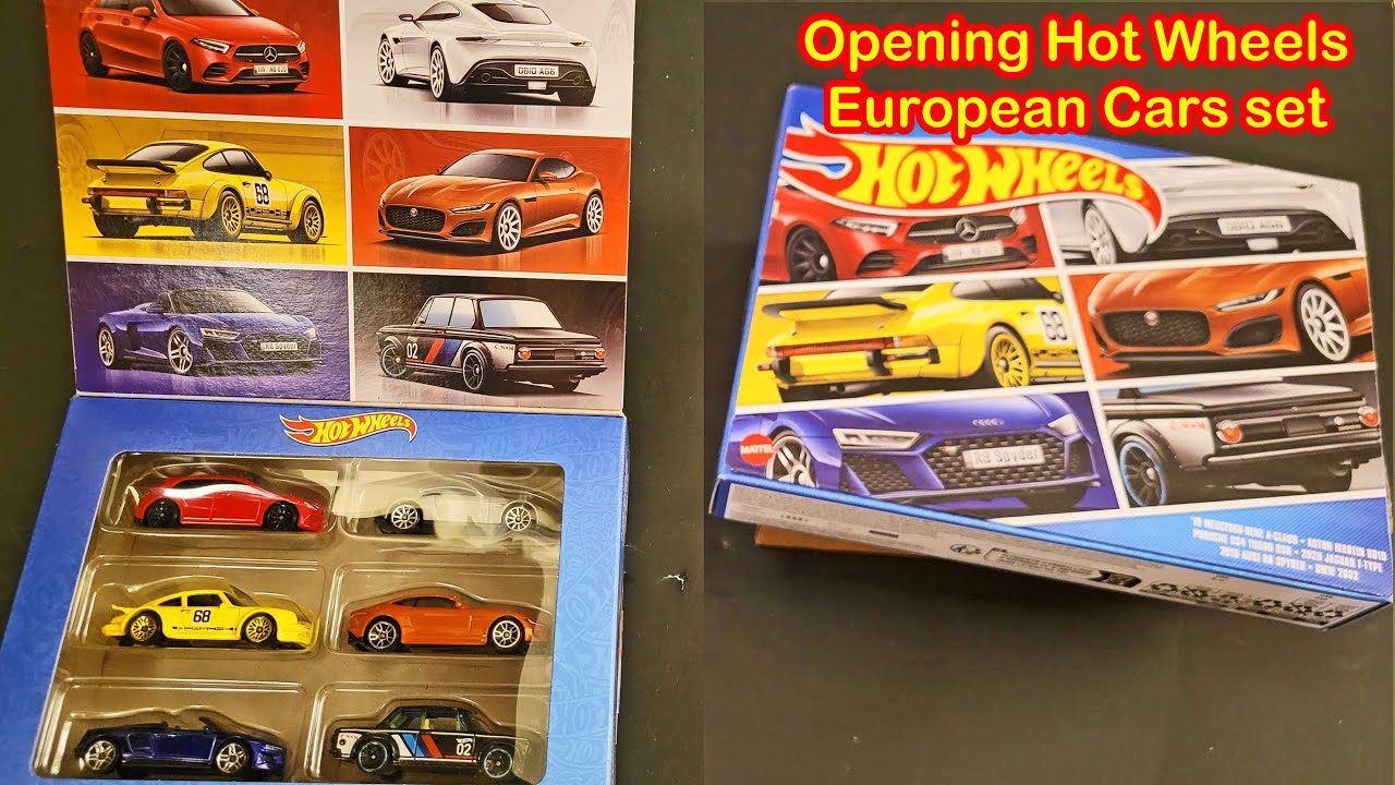 Hot Wheels European 6 car set - YouTube
