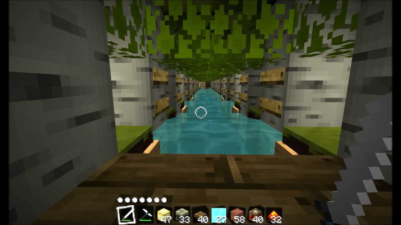 Minecraft forest style waterway tunnel (video response for docm77 ...