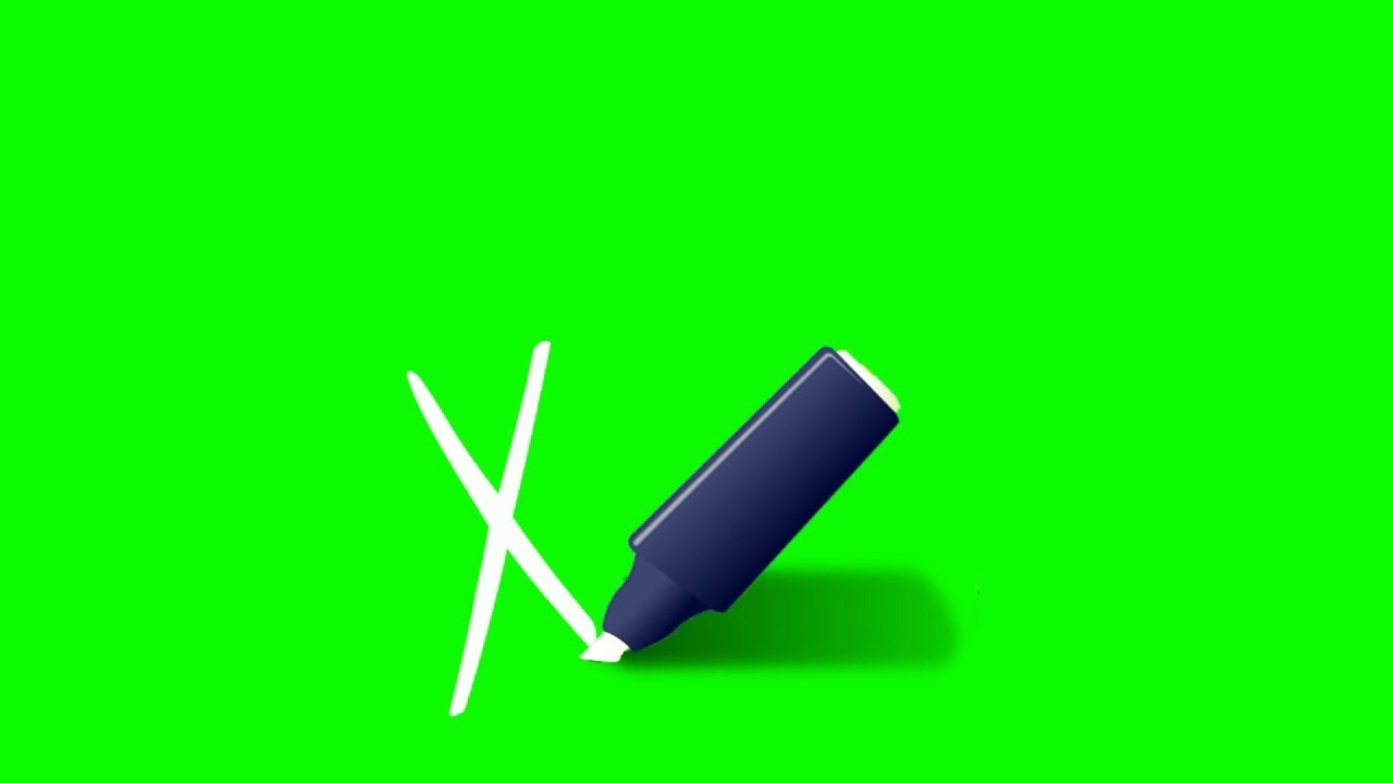 text marker X animation green screen - YouTube
