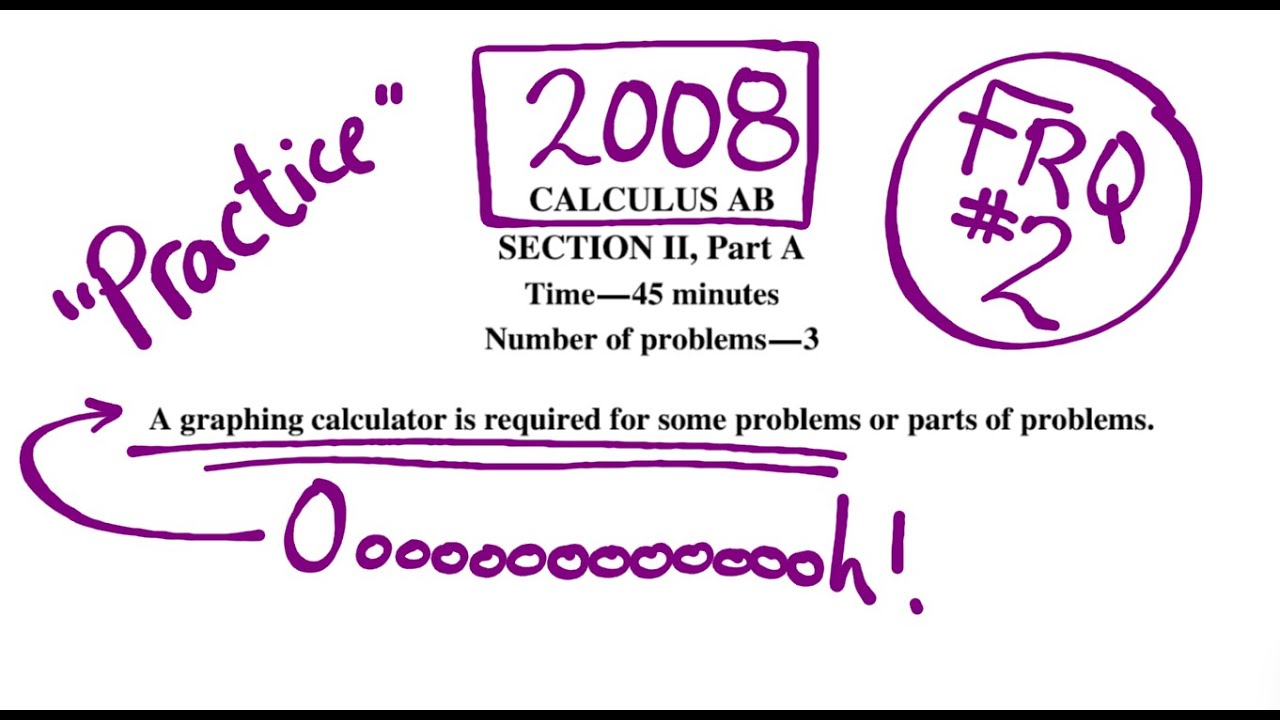 Visca AP Calculus AB 2008 Exam Problems FRQ 2 - YouTube