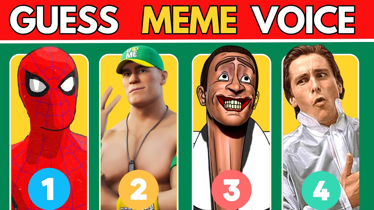 Guess Meme Voice | John Cena, Spider Man, Patrick Bateman, Skibidi ...