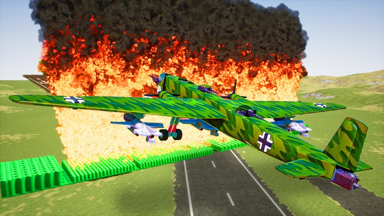 Lego Planes Fly In Giant FIREWALL! Lego Plane Crashes and Lego ...