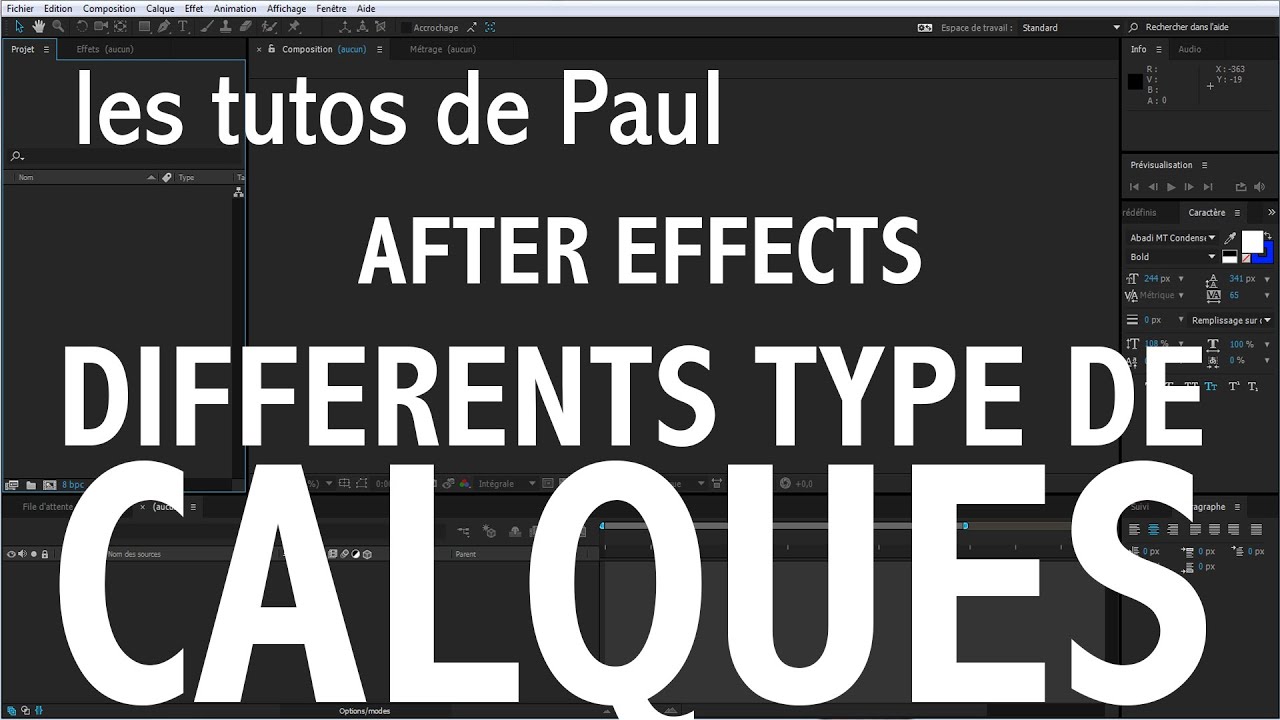 Tuto : Les differents types de calques (After Effects) - YouTube