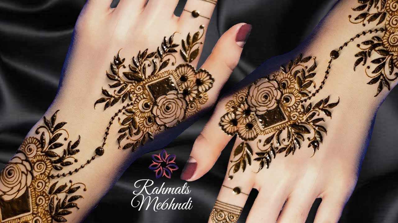 Super easy Arabic Rose mehandi ka designs-mehandi ka design-Back hand ...