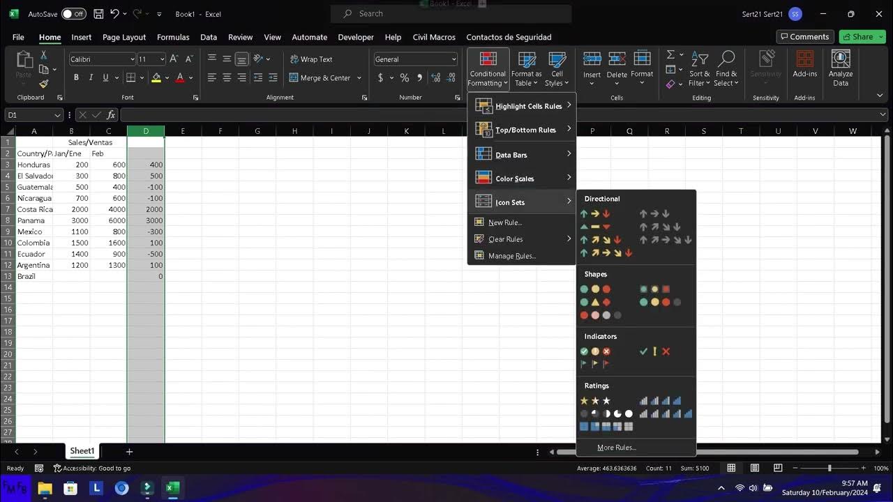 How to use Icon Sets based on cell values in Excel - YouTube