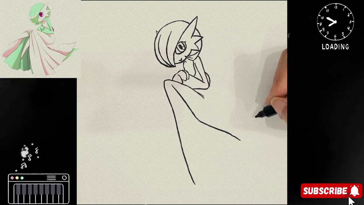 How to draw POKEMON Gardevoir step by step - YouTube