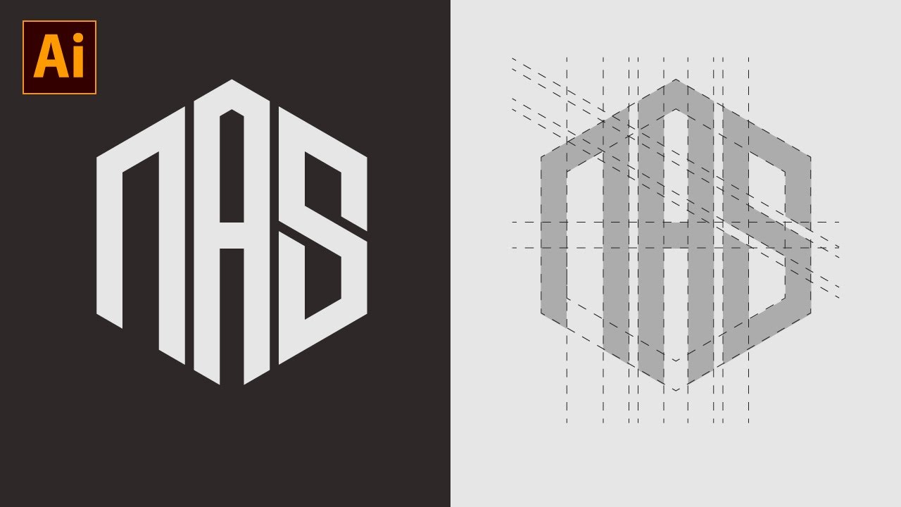 Cara membuat logo monogram tiga huruf di adobe illustrator | Part 10 ...
