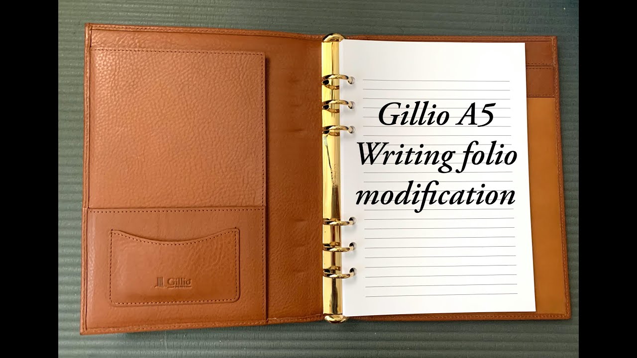 Gillio A5 Folio modified into A5 binder standard rings - YouTube