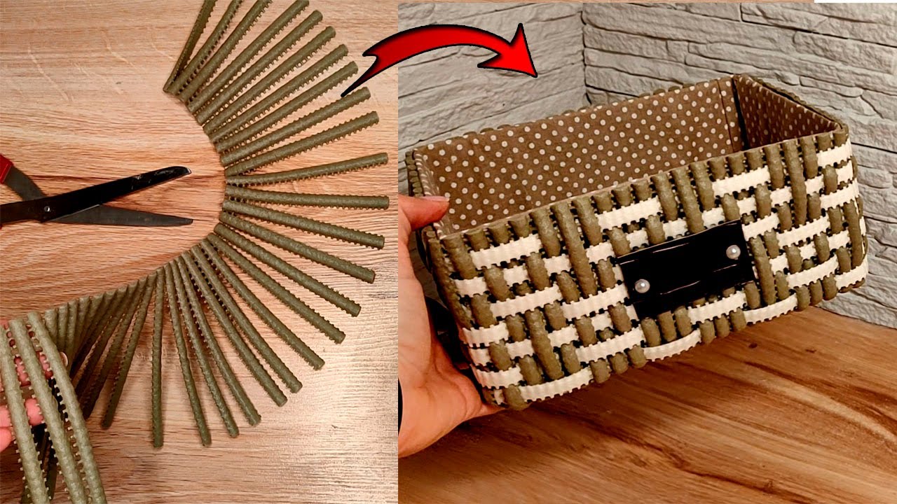 DIY storage box Make it yourself from cardboard - YouTube