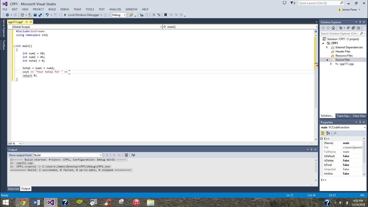 How To Add 2 Numbers Together: C++ Basics - YouTube