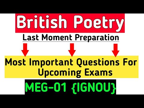 MEG-01(British Poetry)Most Important Questions||MEG01Question Paper ...
