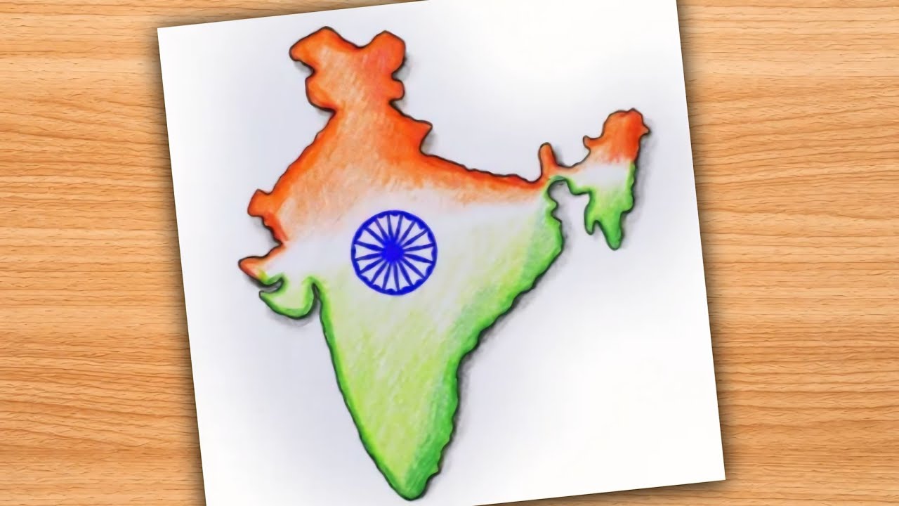 India Map Colour Drawing Tutorial / Fast and Easy Trick to draw map of ...