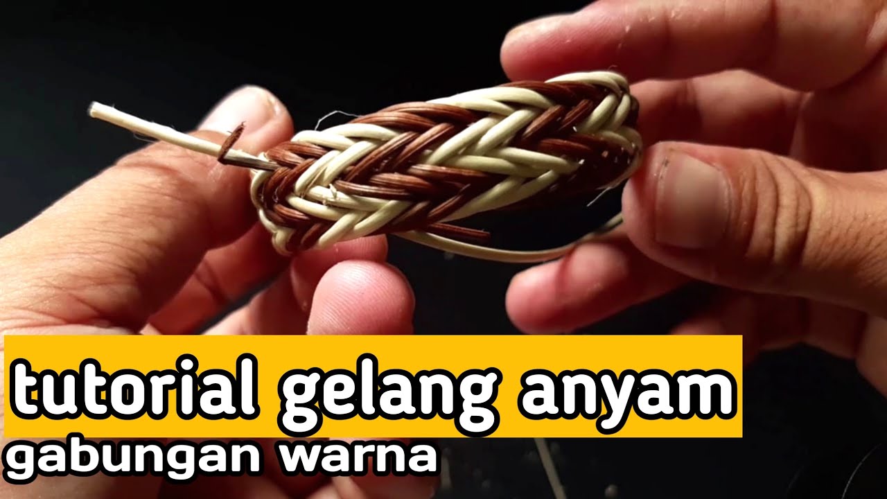 tutorial gelang anyam leccu gabungan warna putih - YouTube