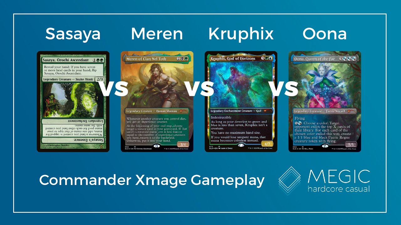Commander Xmage Gameplay - Sasaya VS Meren VS Kruphix VS Oona - YouTube