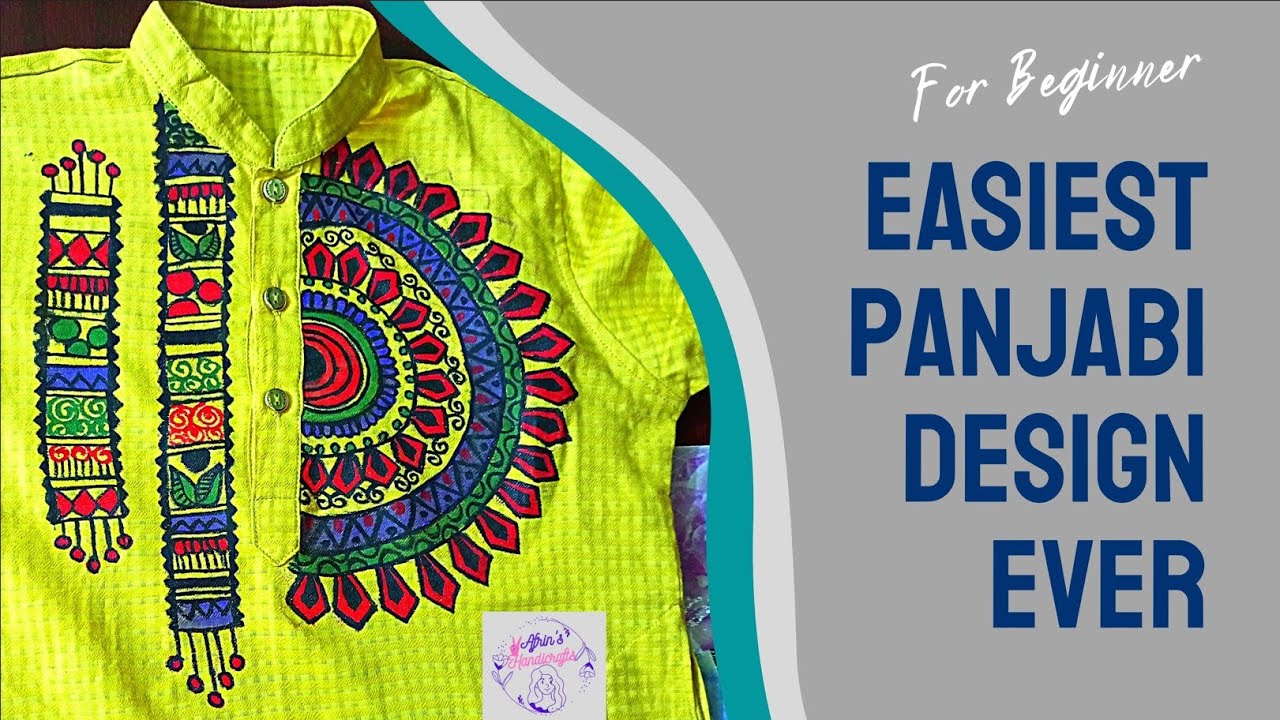 Hand painting Panjabi | Mandala design on Panjabi | Panjabi painting ...