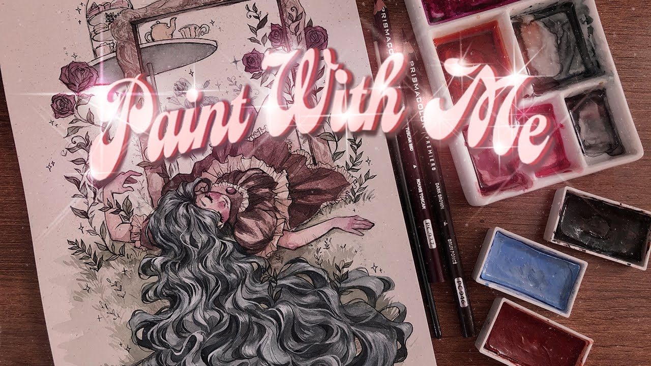 Paint With Me 🎠 Calming Watercolor painting session - YouTube