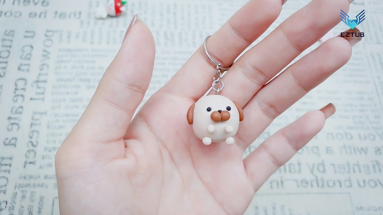 How i make clay chubby pug dog keychain | Pug keychain handmade polymer ...