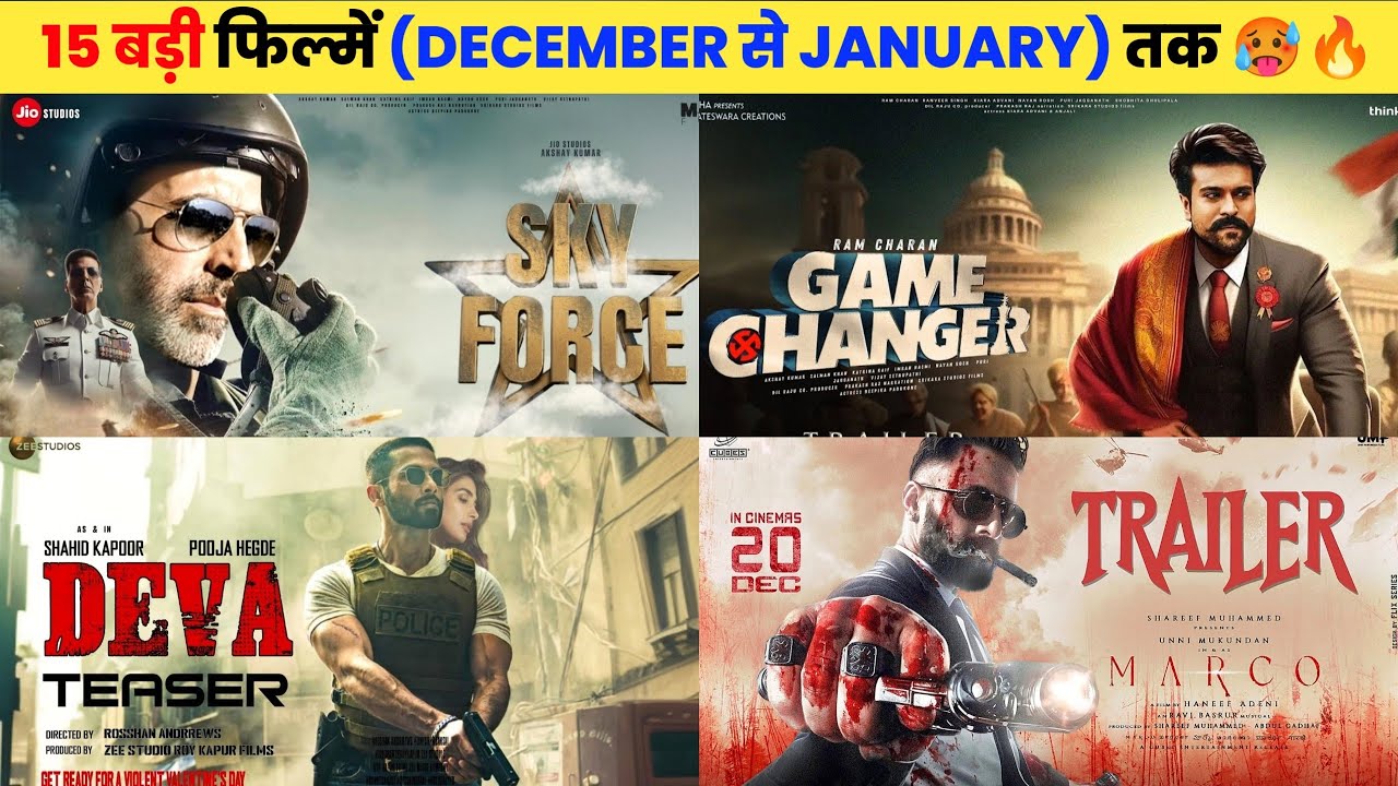 15 Upcoming Big Movies Releasing December 2024 To January 2025 Hindi ...